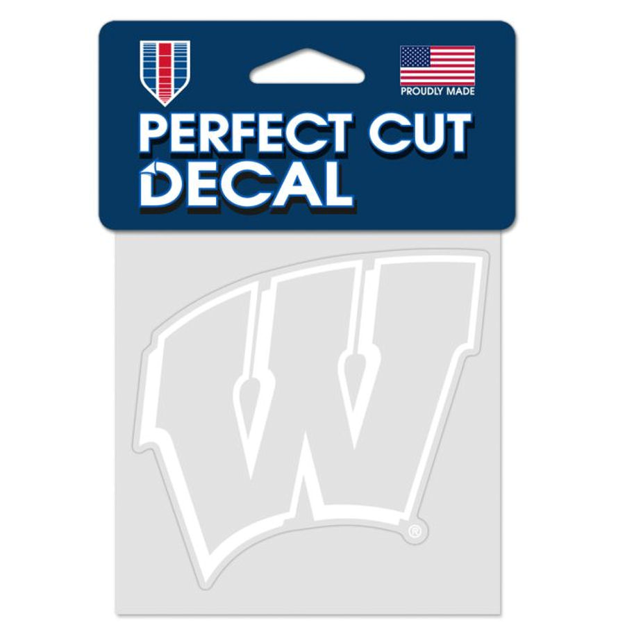 University Of Wisconsin Badgers W Logo - 4x4 White Die Cut Decal at ...