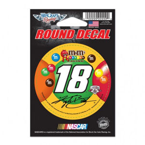 Kyle Busch Racing #18 M&M's - 3x3 Round Vinyl Sticker at Sticker Shoppe
