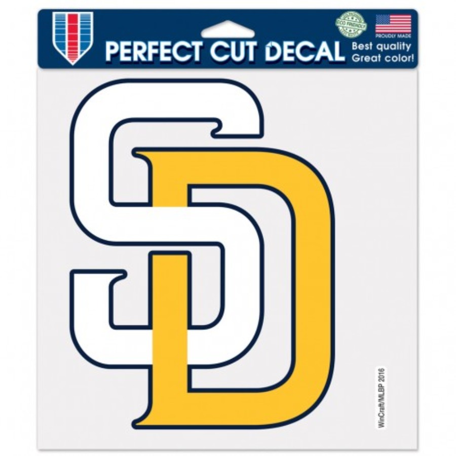 San Diego Padres White & Gold Logo - 8x8 Full Color Die Cut Decal at ...
