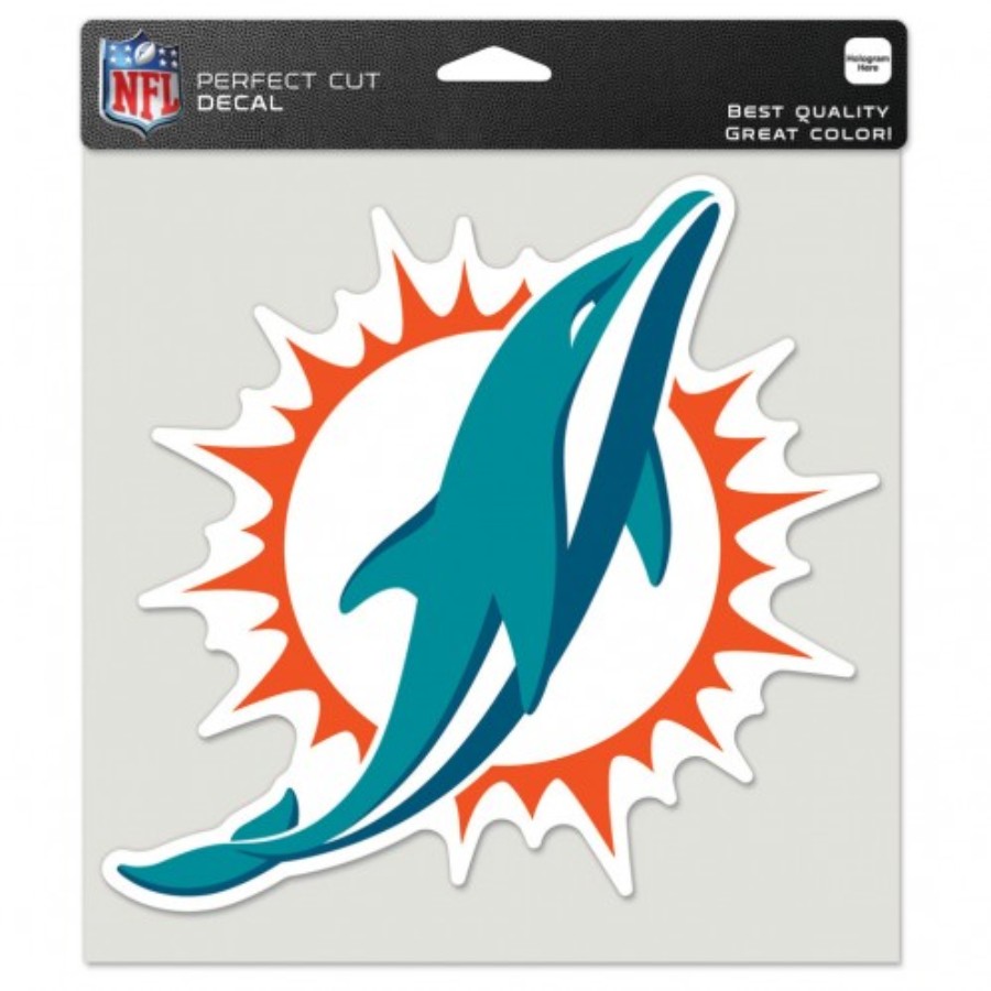 Miami Dolphins - 8x8 Full Color Die Cut Decal at Sticker Shoppe