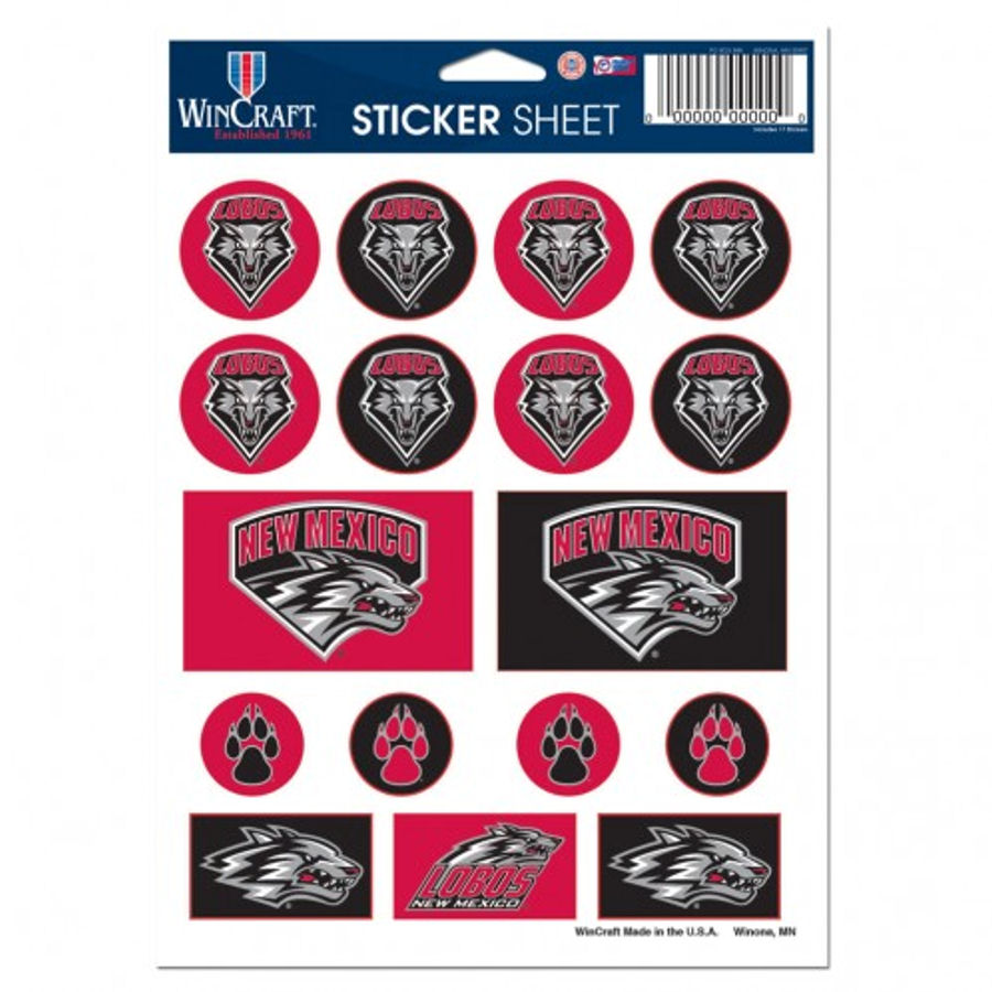 University of New Mexico Lobos - 5x7 Sticker Sheet at Sticker Shoppe
