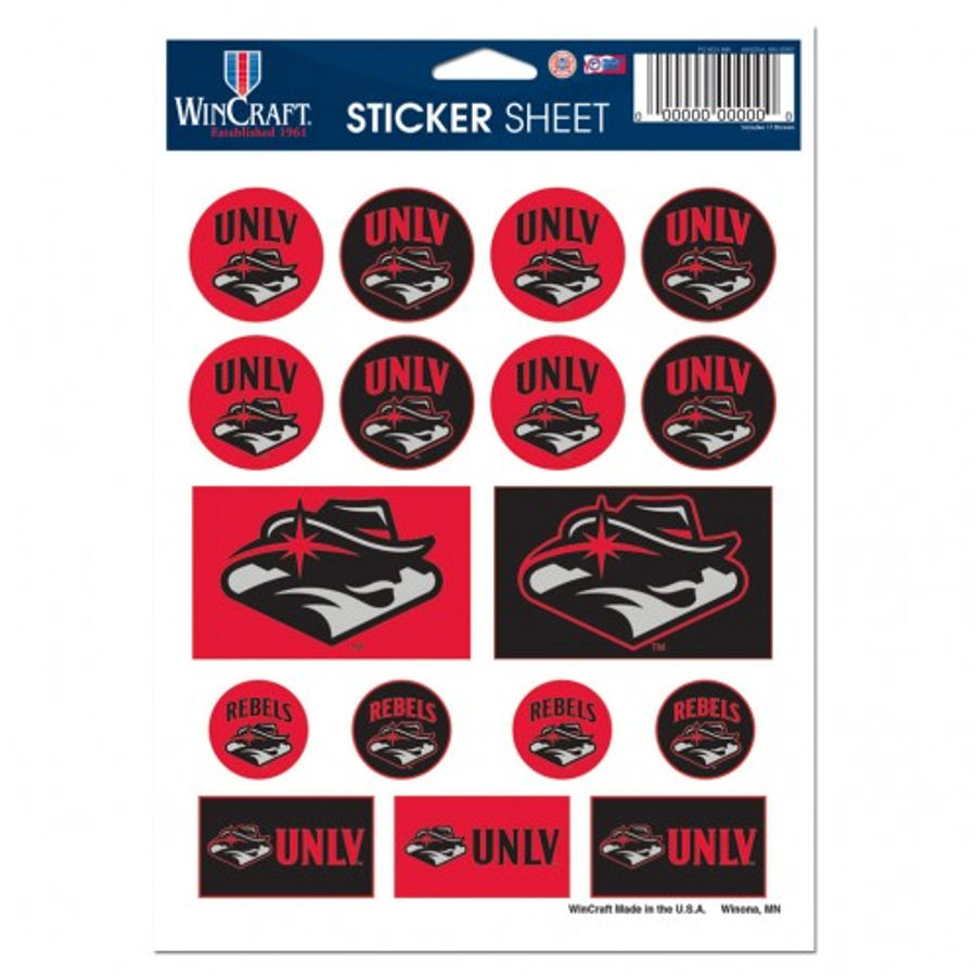 University of Nevada-Las Vegas UNLV Rebels - 5x7 Sticker Sheet at ...