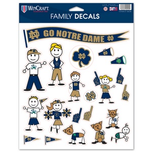 University Of Notre Dame Fighting Irish - 8.5x11 Family Sticker Sheet ...