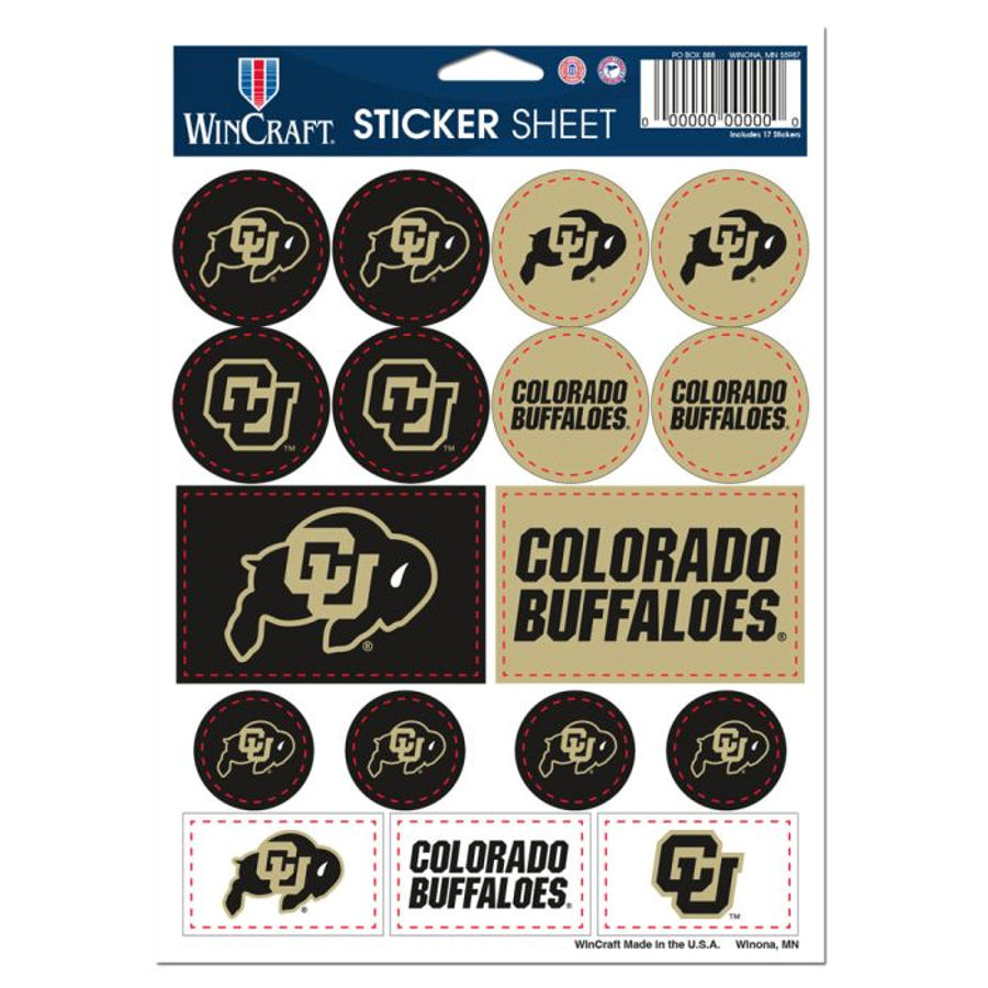 University Of Colorado Buffaloes - 5x7 Sticker Sheet at Sticker Shoppe
