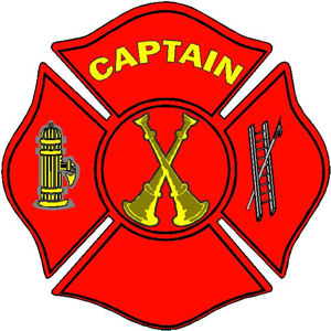 Fire Captain Maltese Cross - Decal at Sticker Shoppe