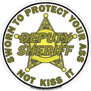 5 Point Star Deputy Sheriff Sworn To Protect - Decal at Sticker Shoppe