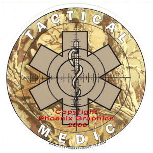 Tactical Medic Camo Star Of Life - Vinyl Sticker at Sticker Shoppe