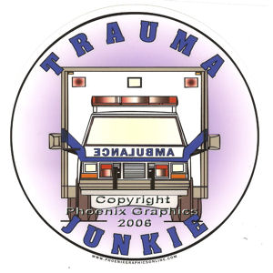 EMS Trauma Junkie - Decal at Sticker Shoppe