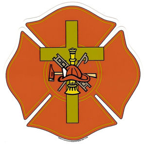 Christian Firefighter Cross - Decal at Sticker Shoppe