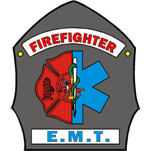 Firefighter EMT Shield - Vinyl Sticker at Sticker Shoppe
