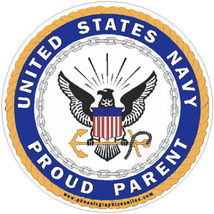 United States Navy Proud Parent Vinyl Sticker at Sticker Shoppe