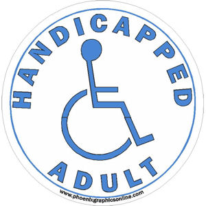 Handicapped Adult - Vinyl Sticker at Sticker Shoppe