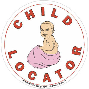 Child Locator Girl Vinyl Sticker at Sticker Shoppe