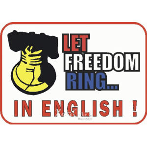 Let Freedom Ring In English - Sticker at Sticker Shoppe