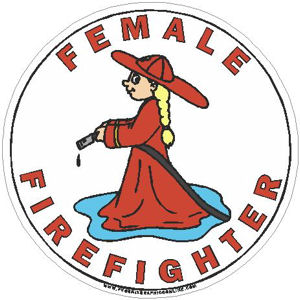Female Firefighter Hose - Decal at Sticker Shoppe