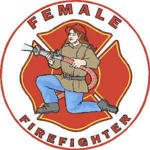 Female Firefighter Vinyl Sticker at Sticker Shoppe