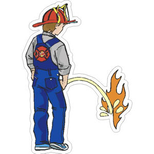Firefighter Pee On Fire - Decal at Sticker Shoppe