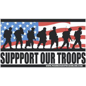 Support Our Troops American Flag - Decal at Sticker Shoppe