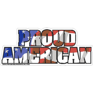 Proud American Flag Background - Decal at Sticker Shoppe