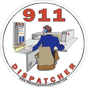 911 Dispatcher Round - Vinyl Sticker at Sticker Shoppe