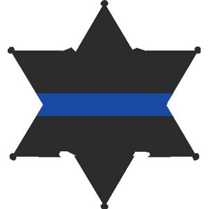 Blue Line Six Point Sheriffs Star - Decal at Sticker Shoppe