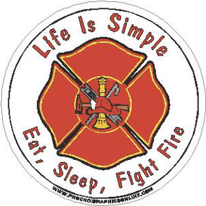 Life Is Simple Eat, Sleep Fight Fire - Decal at Sticker Shoppe