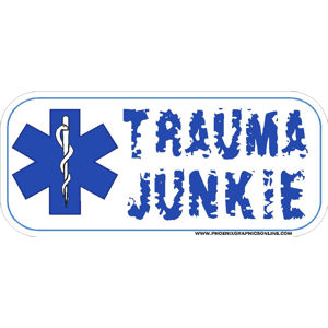 Trauma Junkie EMS - Vinyl Sticker at Sticker Shoppe