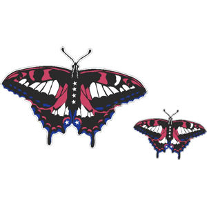 Pink & Blue Butterfly Vinyl Sticker at Sticker Shoppe