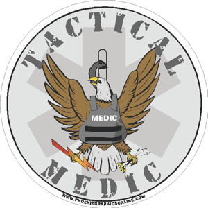 Tactical Medic Round Eagle Vest Vinyl Sticker at Sticker Shoppe