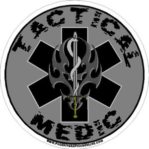 Tactical Medic Subdued Flames Vinyl Sticker at Sticker Shoppe