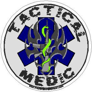 Tactical Medic Flames Vinyl Sticker at Sticker Shoppe