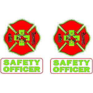 Firefighter Safety Officer - Helmet Decal Pair at Sticker Shoppe