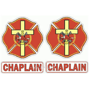 Fire Chaplain - Helmet Decal Pair at Sticker Shoppe