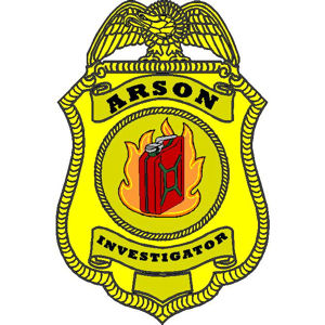 Arson Investigator Flame Badge - Decal at Sticker Shoppe