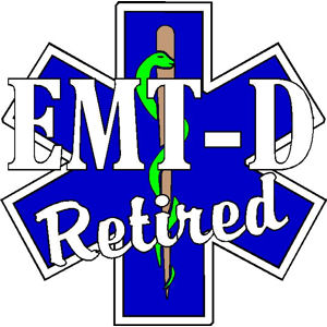 EMT-D Retired - Decal at Sticker Shoppe