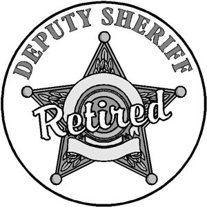 5 Point Star Deputy Sheriff Retired - Decal at Sticker Shoppe
