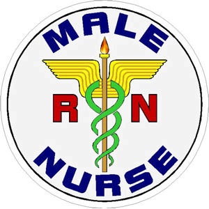 Male Nurse RN - Vinyl Sticker at Sticker Shoppe