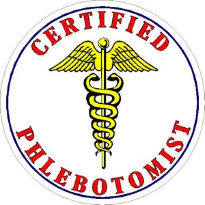 Certified Phlebtomist With Caduceus - Vinyl Sticker at Sticker Shoppe