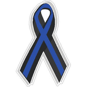 Thin Blue Line Ribbon - Decal at Sticker Shoppe