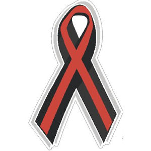 Thin Red Line Ribbon - Decal at Sticker Shoppe