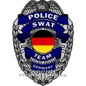 German Police SWAT Team Badge Vinyl Sticker at Sticker Shoppe