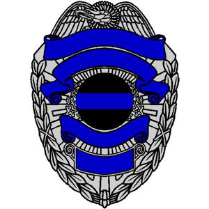 Blue Line Police Shield - Decal at Sticker Shoppe