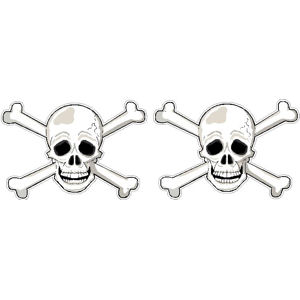 Skull & Crossed Bones - Helmet Vinyl Sticker Pair at Sticker Shoppe