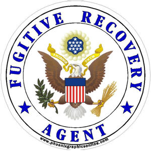 Fugitive Recovery Agent - White Sticker at Sticker Shoppe