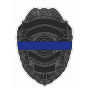 Blue Line Police Shield - Decal at Sticker Shoppe