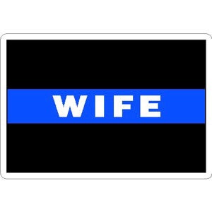 Thin Blue Line Wife White Text - Vinyl Sticker at Sticker Shoppe