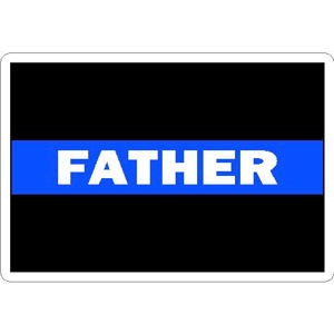 Thin Blue Line Father White Text - Vinyl Sticker at Sticker Shoppe