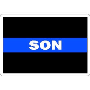 Thin Blue Line Son White Text - Vinyl Sticker at Sticker Shoppe