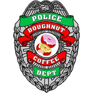 Doughnut Coffee Police Department Badge - Decal at Sticker Shoppe