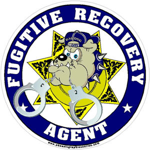 Fugitive Recovery Agent With Bulldog - Decal at Sticker Shoppe